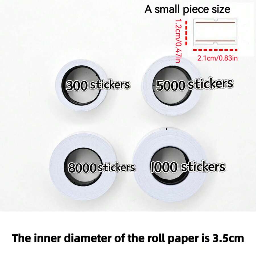 10 Rolls Single-Row Coding Paper, White Background With Double Red ...