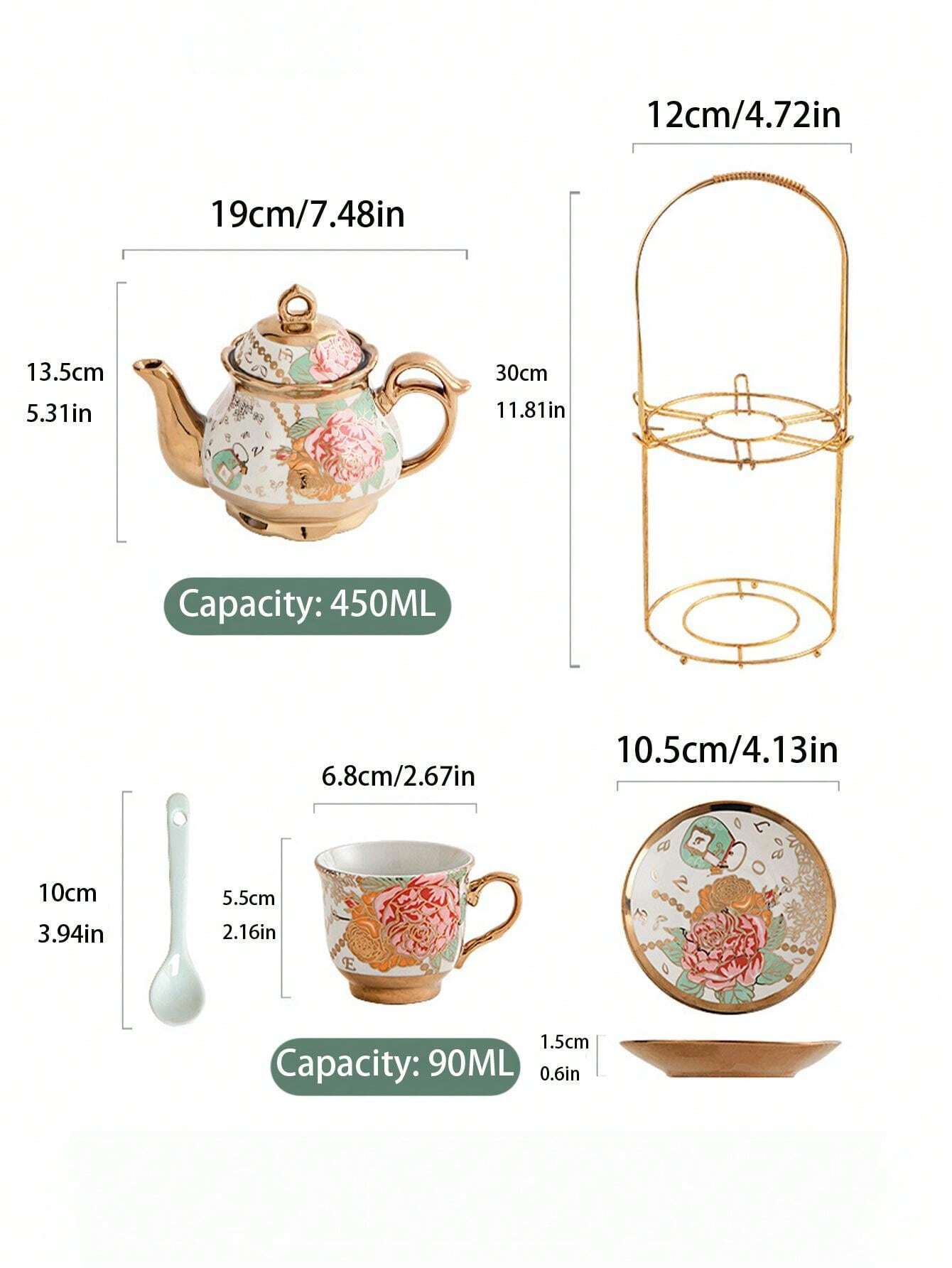 20PCS European Ceramic Coffee Cup And Plate Set, 6 Coffee Cups/6 Cup ...