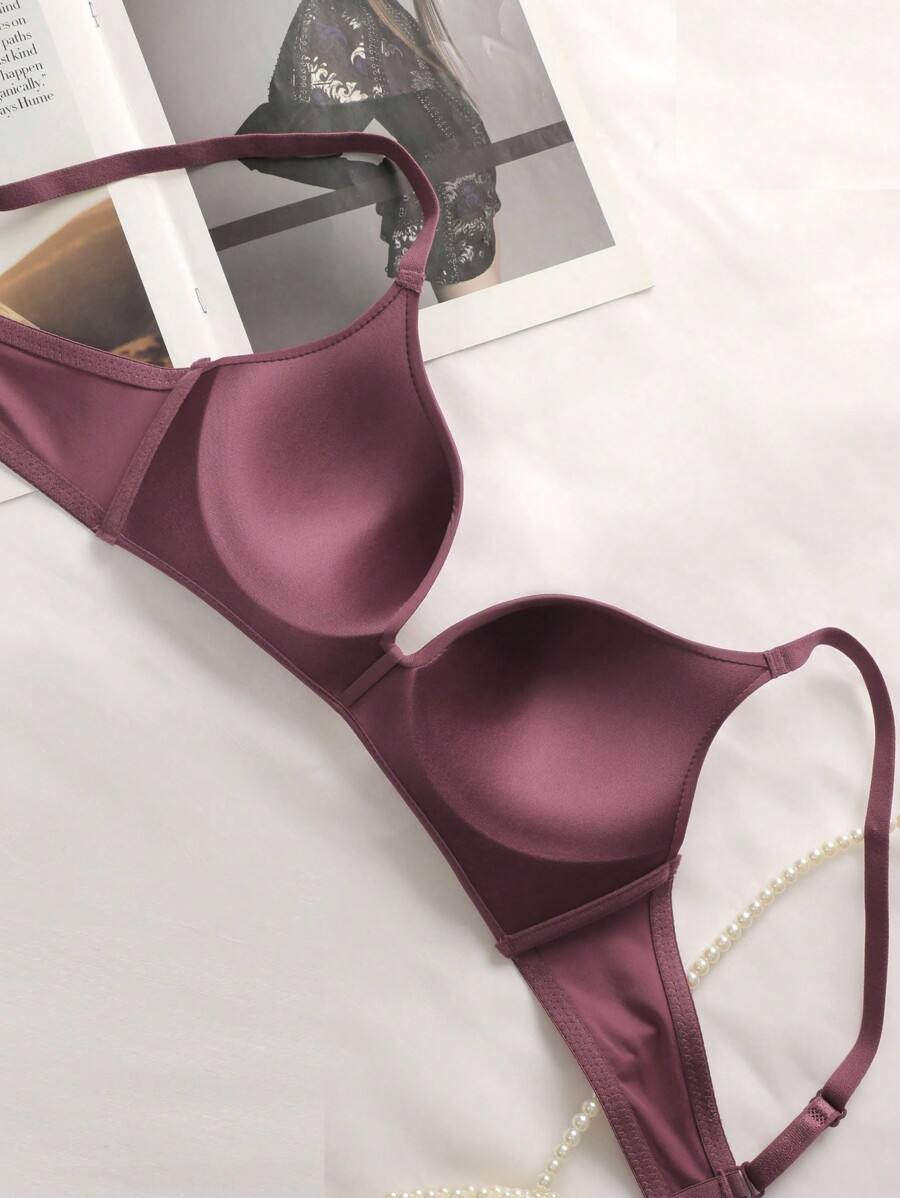 1set Electronic Music Festival Women's Underwear Set, Solid Color ...