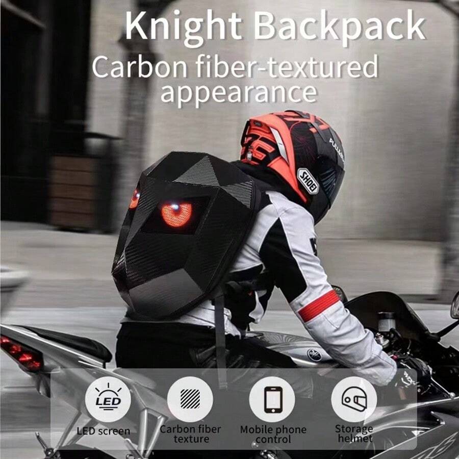 Motorcycle Backpack For Men, LED Backpack With DIY Programmable Full ...