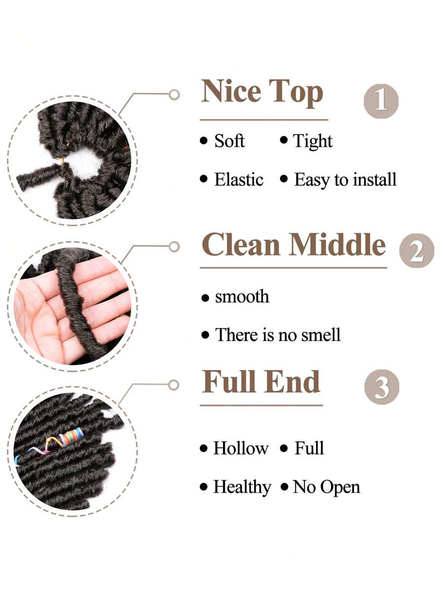 Synthetic Braiding Hair Dreadlocks Faux Locs 14inch Luna Loc Straight ...