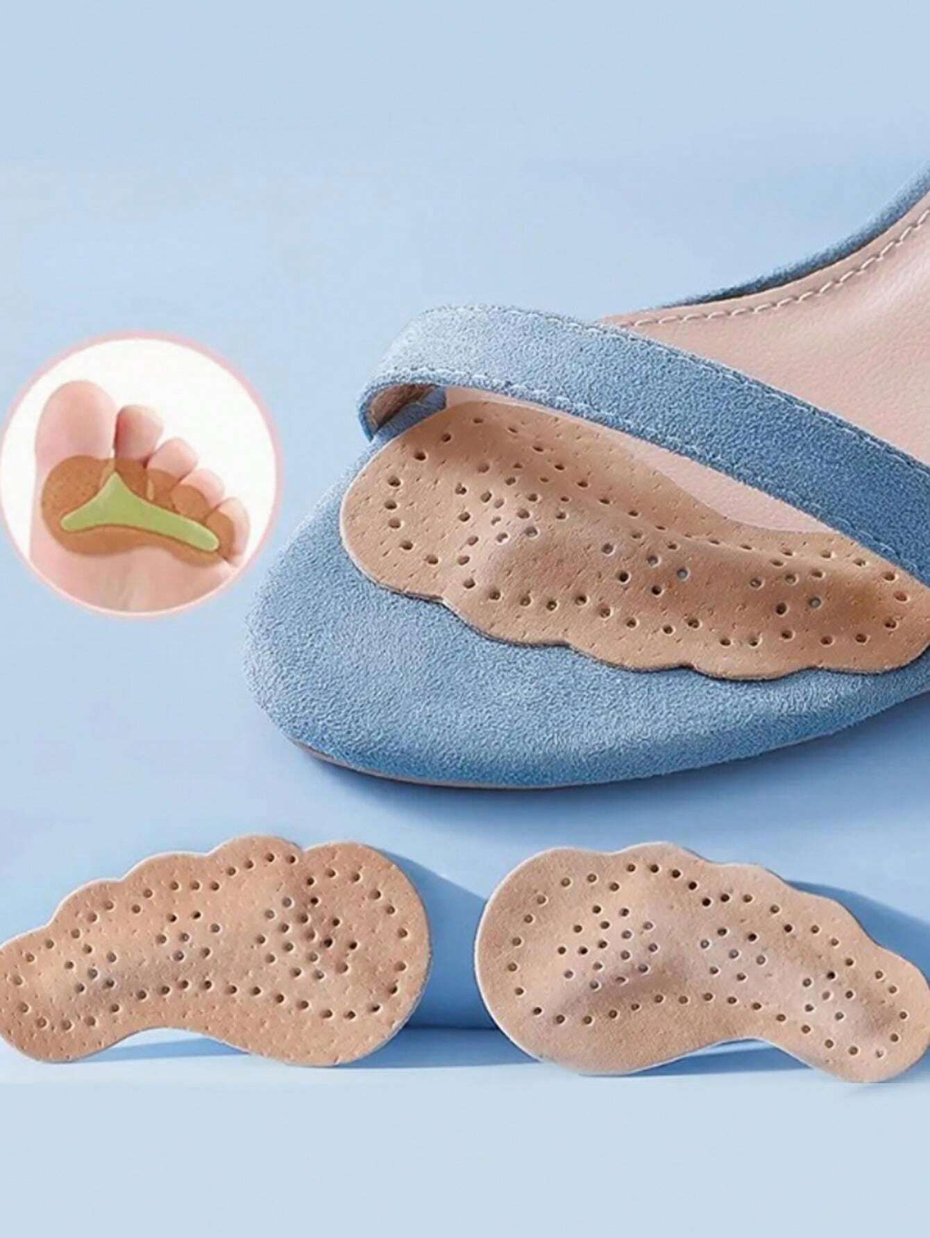 1pair Leather Forefoot Pad For Women Sandals High Heels Non-Slip Shoes ...