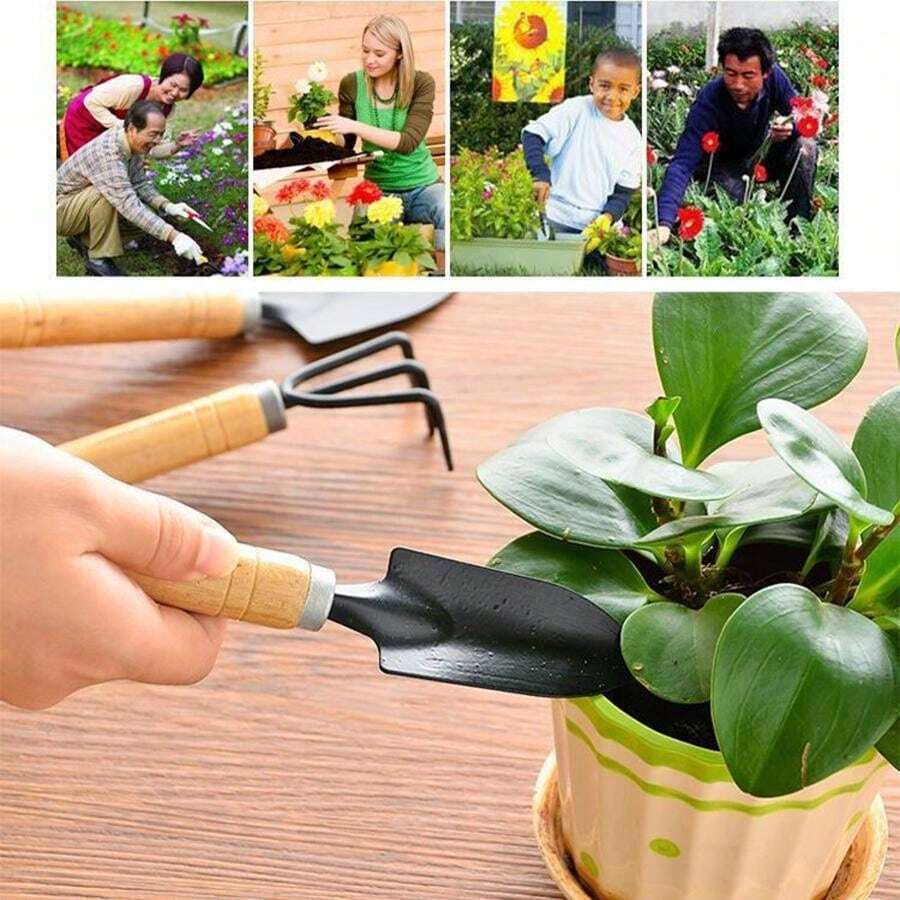 Set de 3 mini palas de jardinería para trasplantar y aflojar la tierra ...