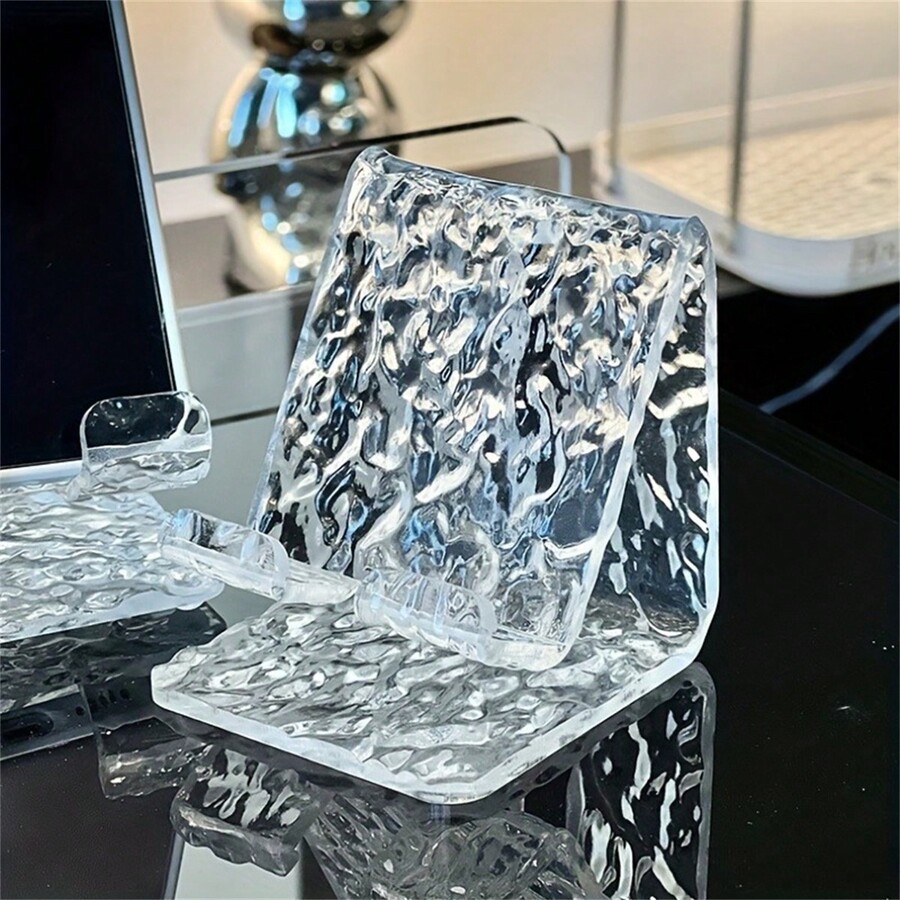 1pc Acrylic Corrugated Transparent Mobile Phone Stand, Flat Stand ...