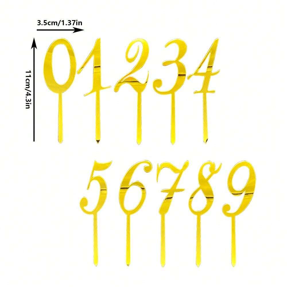 Set di 10 toppers per torta con numeri da 0 a 9 per decorare torte di ...