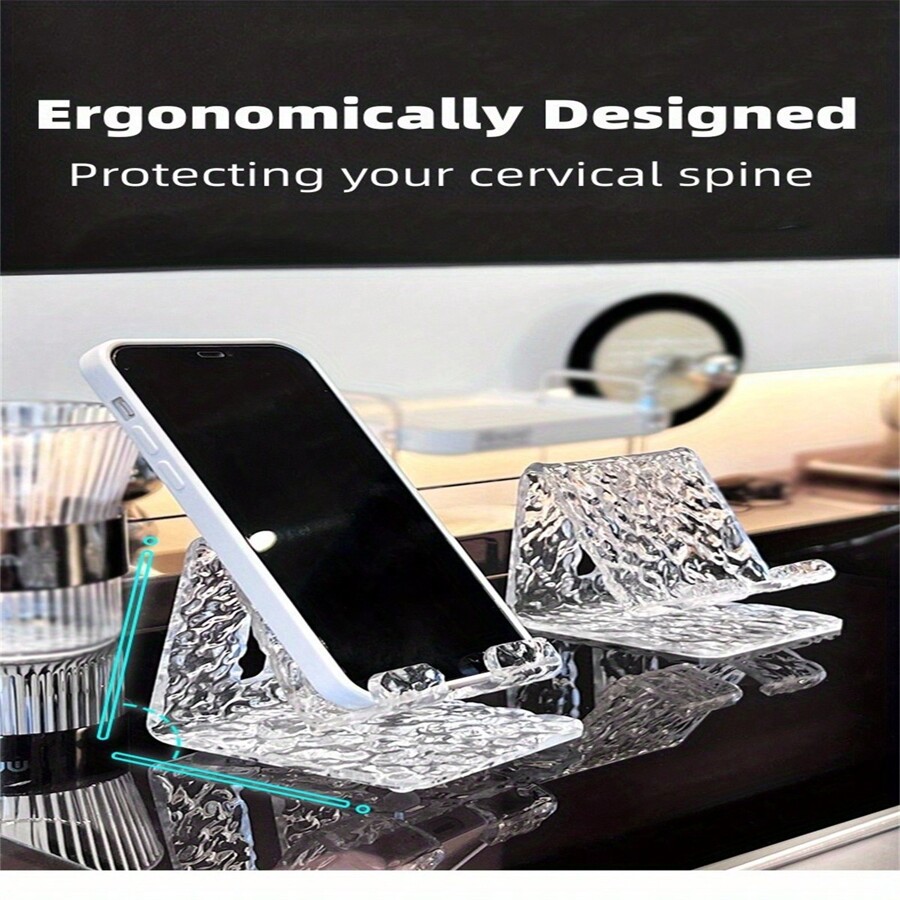 1pc Acrylic Corrugated Transparent Mobile Phone Stand, Flat Stand ...