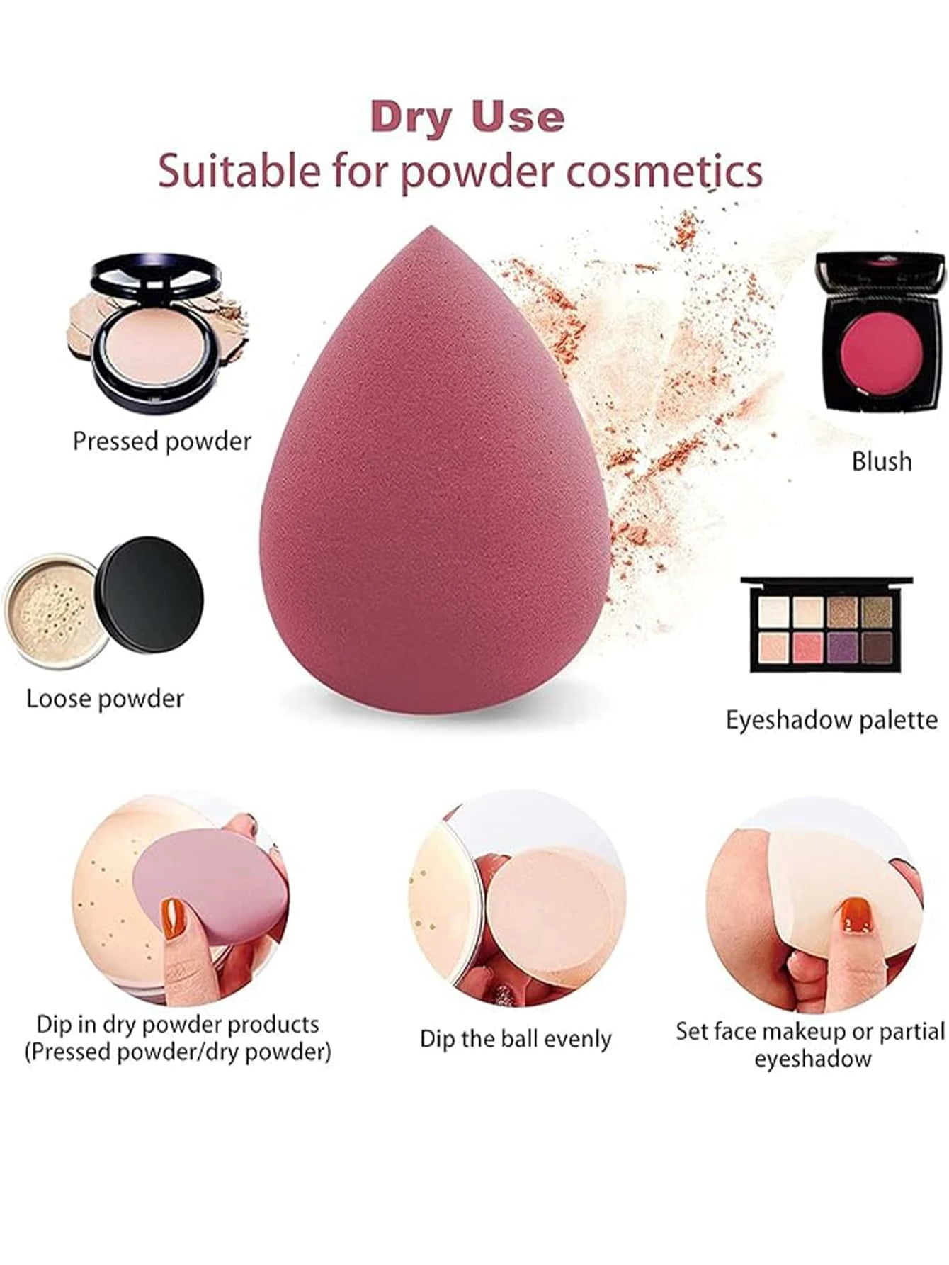 8pcs Makeup Sponges Blender , Reusable Beauty Blender Foundation Sponge ...