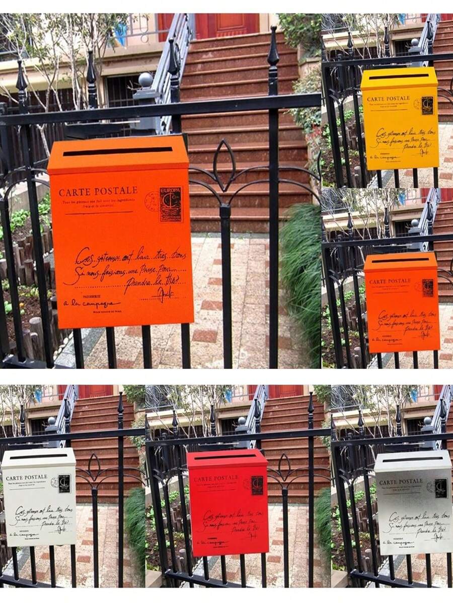 Vintage Villa Town Galvanized Iron Post Mailbox Letterbox Postbox ...