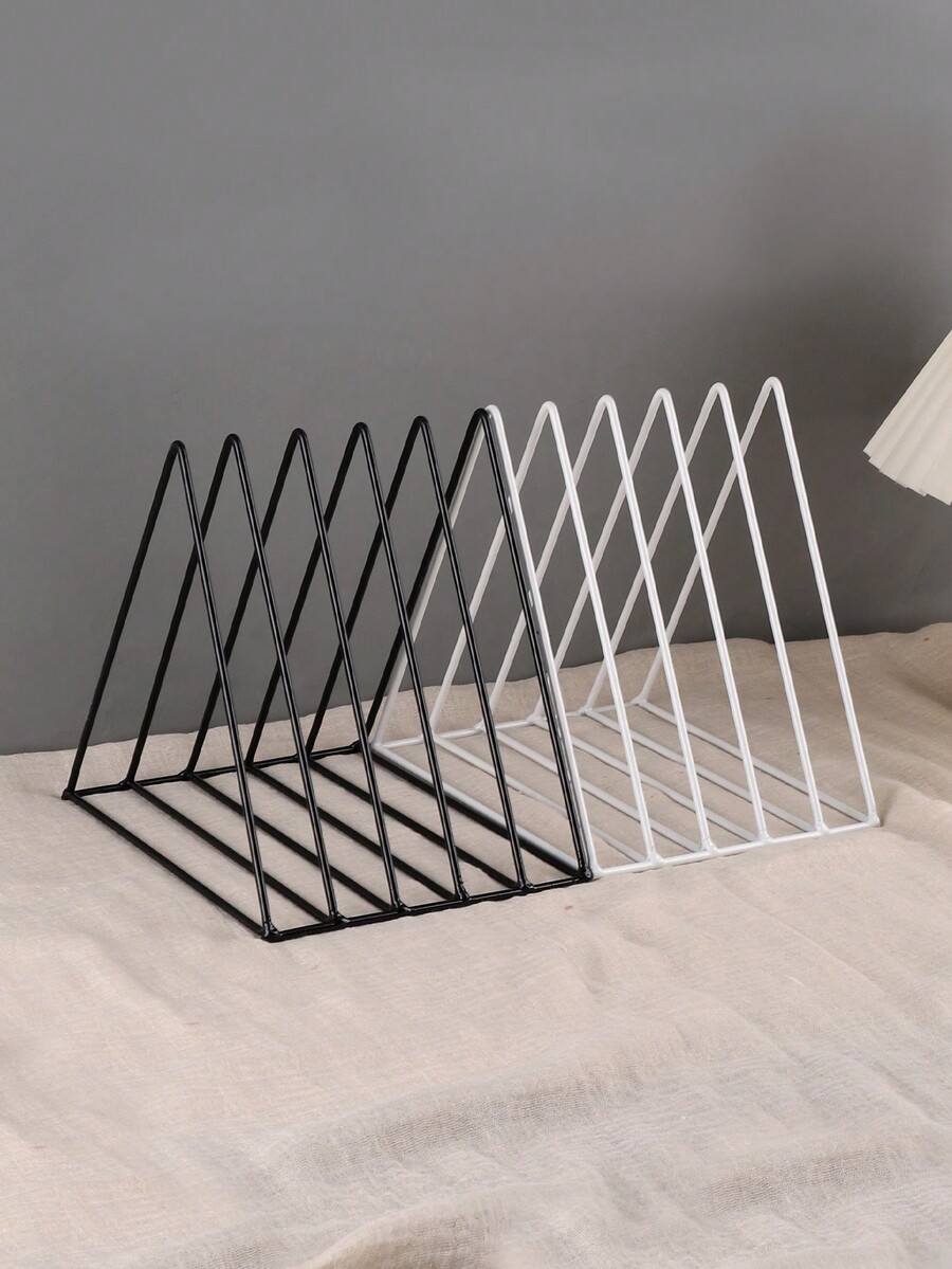 1pc Desktop Iron Triangle Bookshelf, Creative Minimalist Style ...