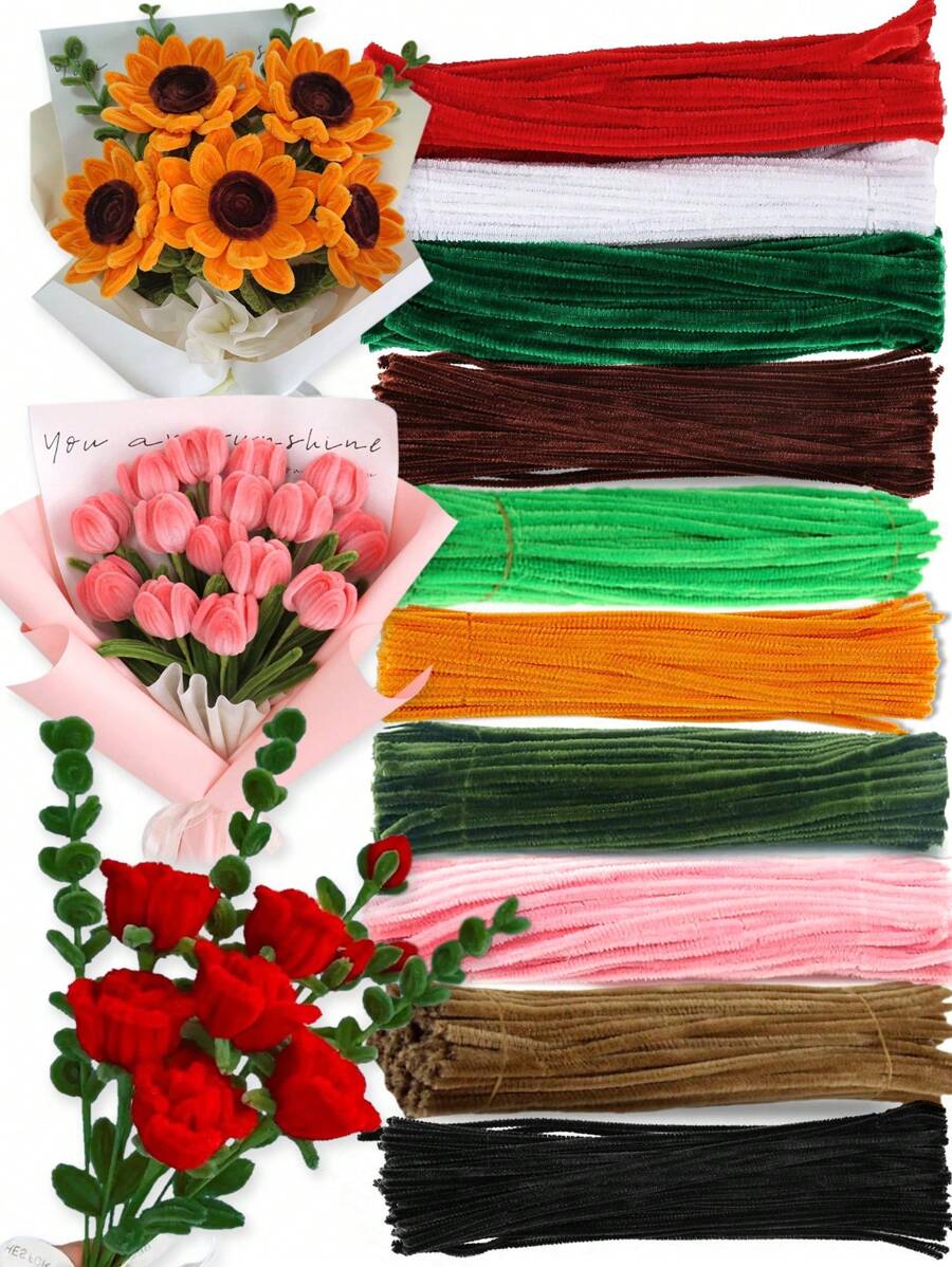 100 peças Limpa Cachimbos Chenille Stem de 12 polegadas, Limpa ...
