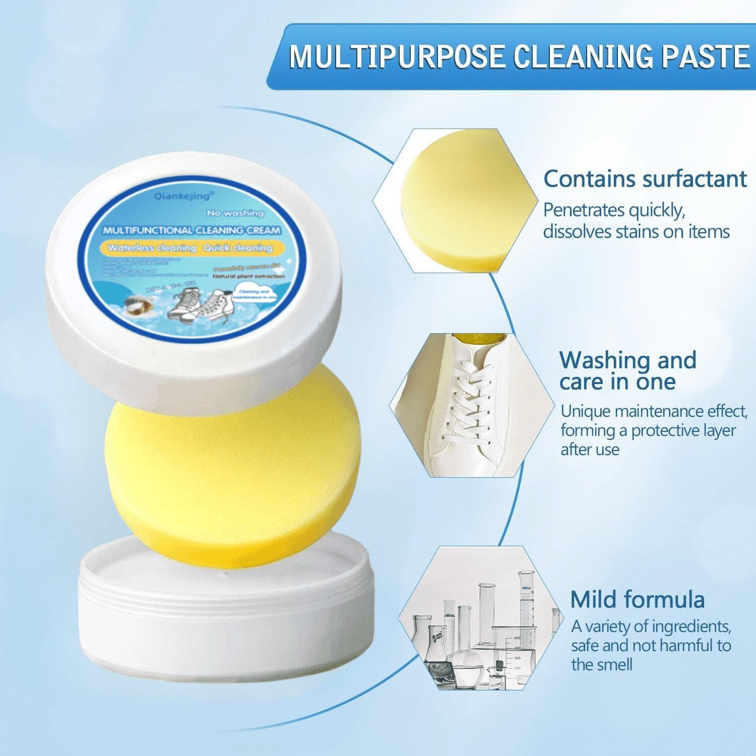 2024 New Multi-Functional Cleaner Anti-Stain Paste With Sponge, For ...