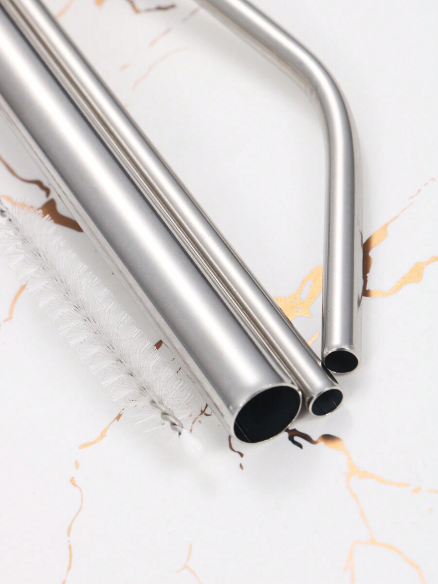 Portable Stainless Steel Boba Straw Set, Including 1 Straight Straw, 1 ...