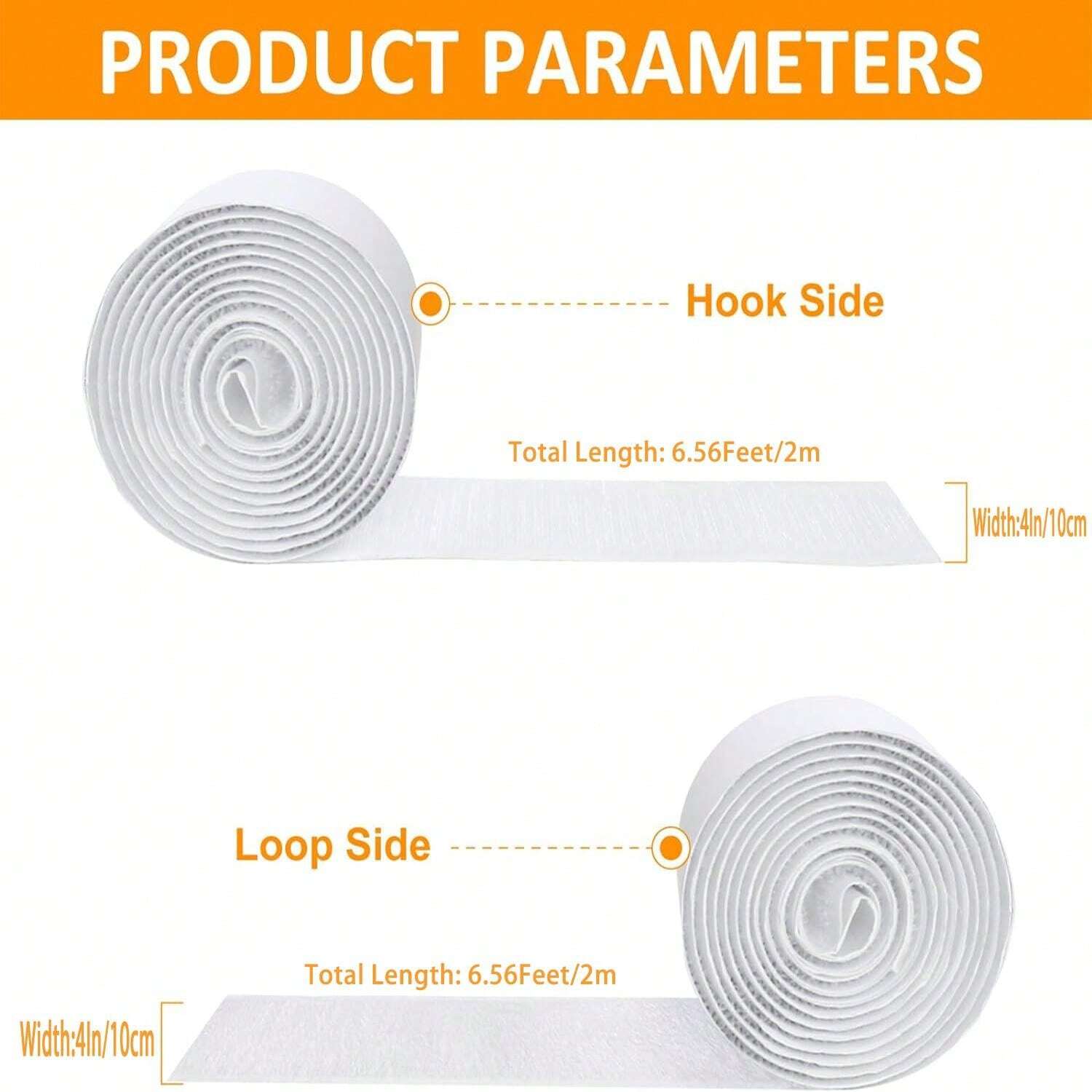 Cunese 4 Inch X 6.56 Feet Hook And Loop Tape With Adhesive, Nylon Heavy ...