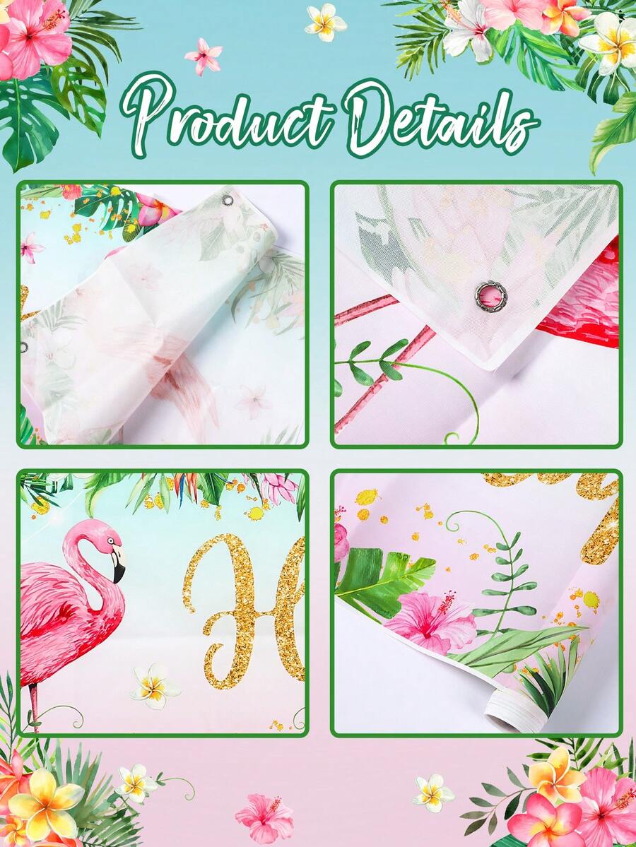 1pc Hawaiian Aloha Banner, Summer Luau Beach Party Backdrop Background ...