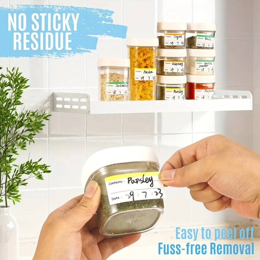 100pcs Colorful Freezer Labels Food Storage Stickers, Removable Fridge ...