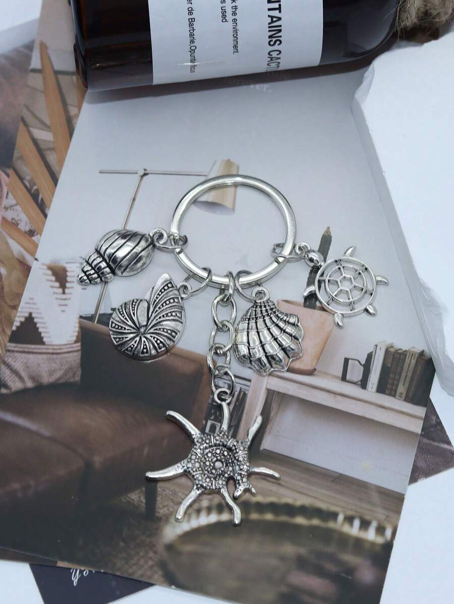 Handmade DIY Keychain With Antique Silver Alloy Oceanic Creatures ...