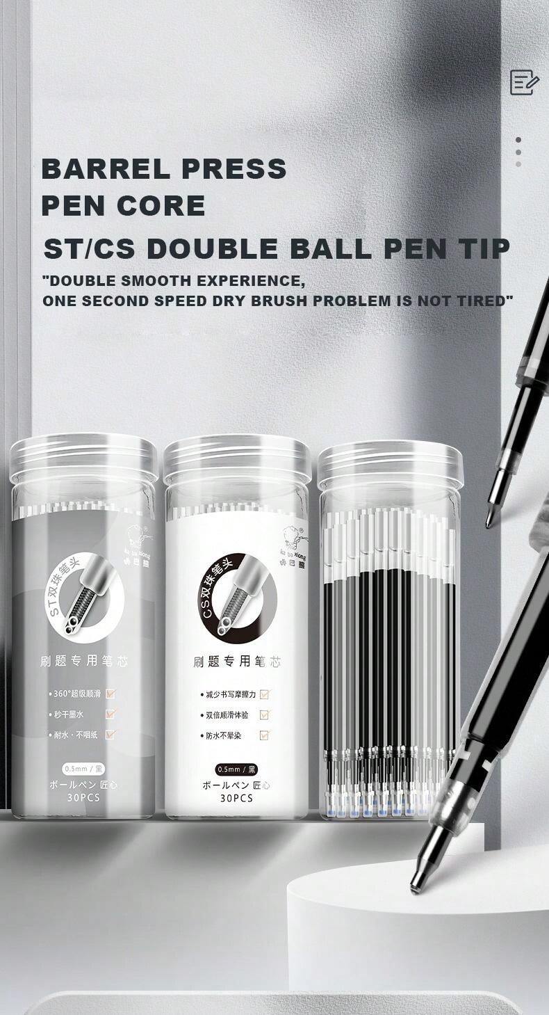 [30pcs/Set] ST Ballpoint Pen Ink Refills/CS Gel Pen Refills, Quick ...
