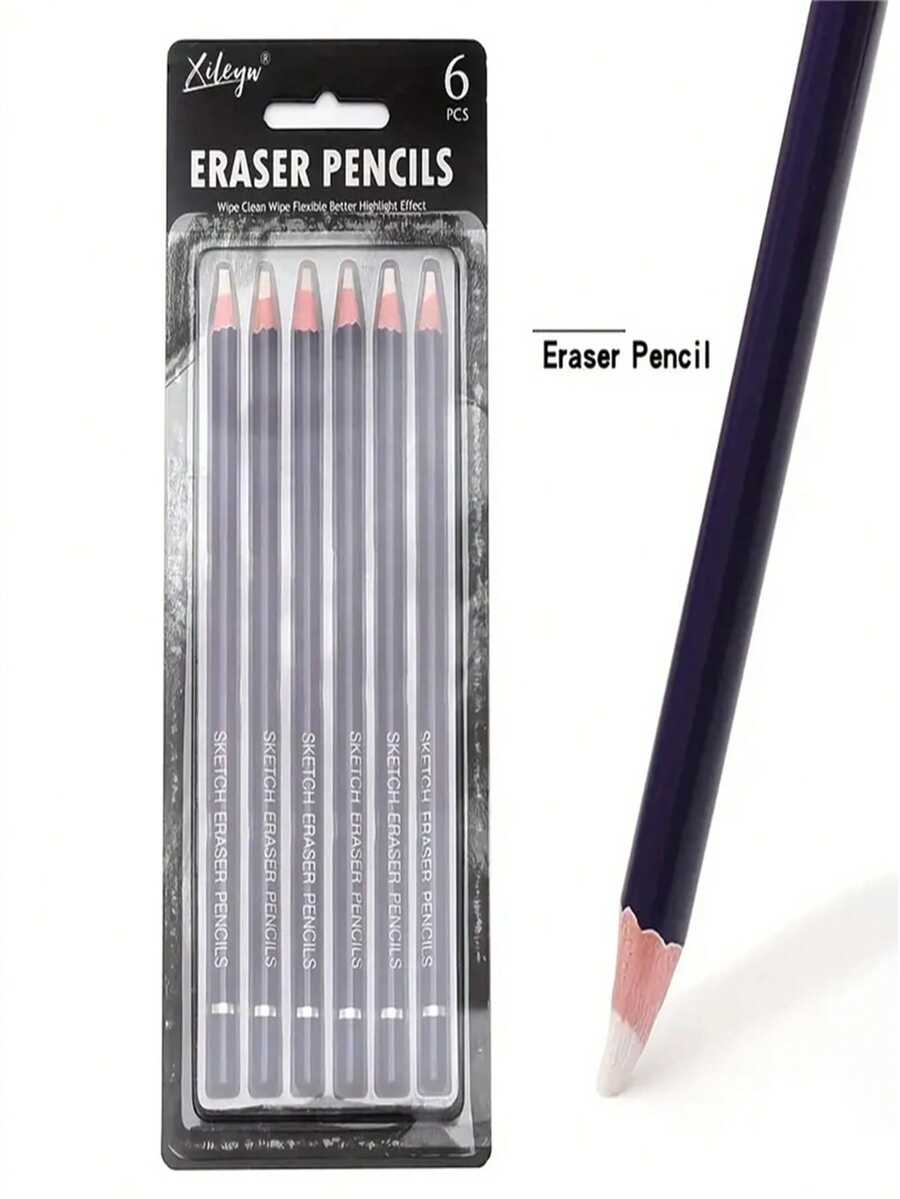 6pcs Pencil Set With Creative Eraser Pencils, Used To Erase Small ...