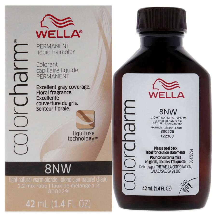 Wella Color Charm Permanent Liquid Haircolor - 8NW Light Natural Warm ...