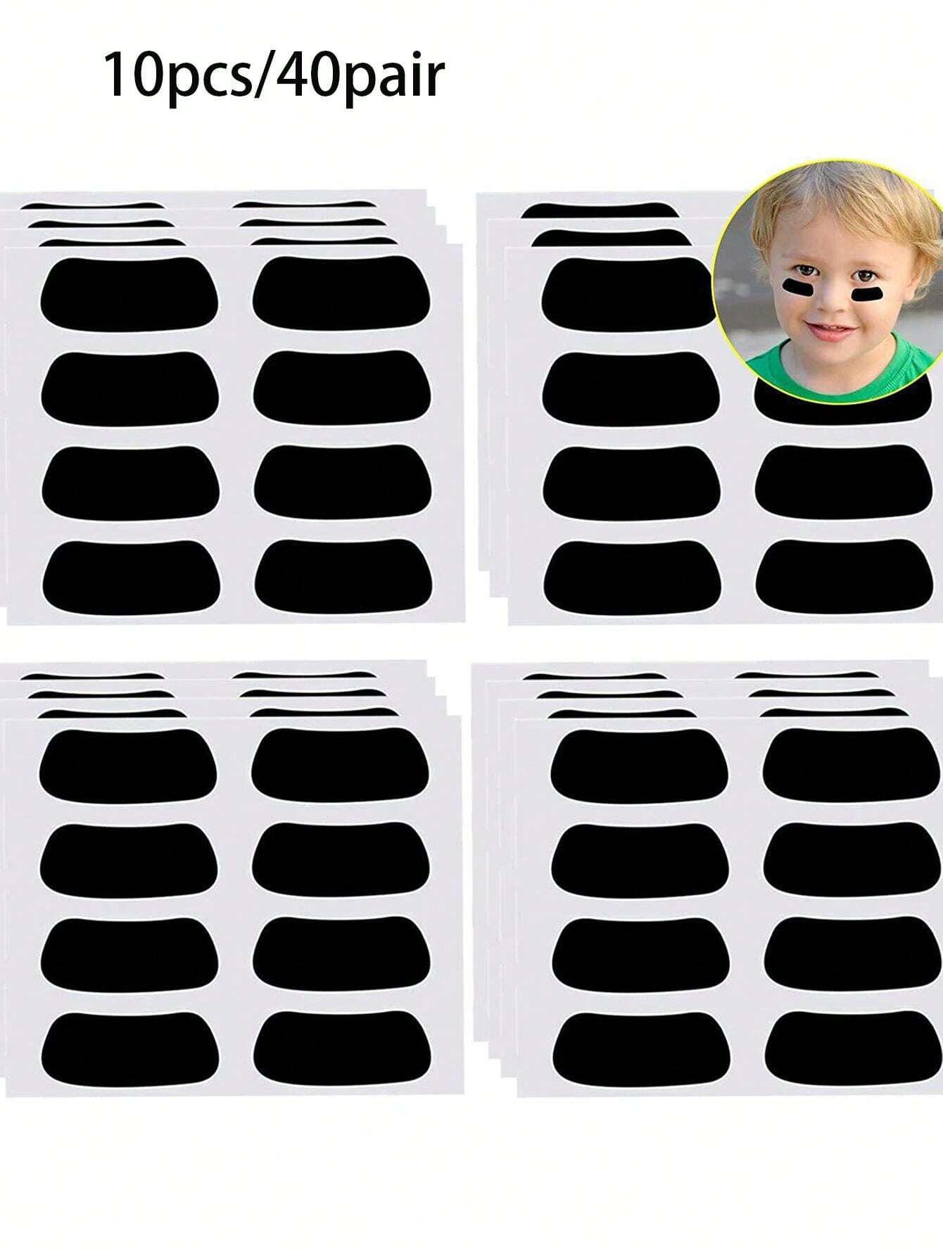10pcs/40pairs Black Baseball Eye Stickers Sports Eye Stickers Under Eye ...