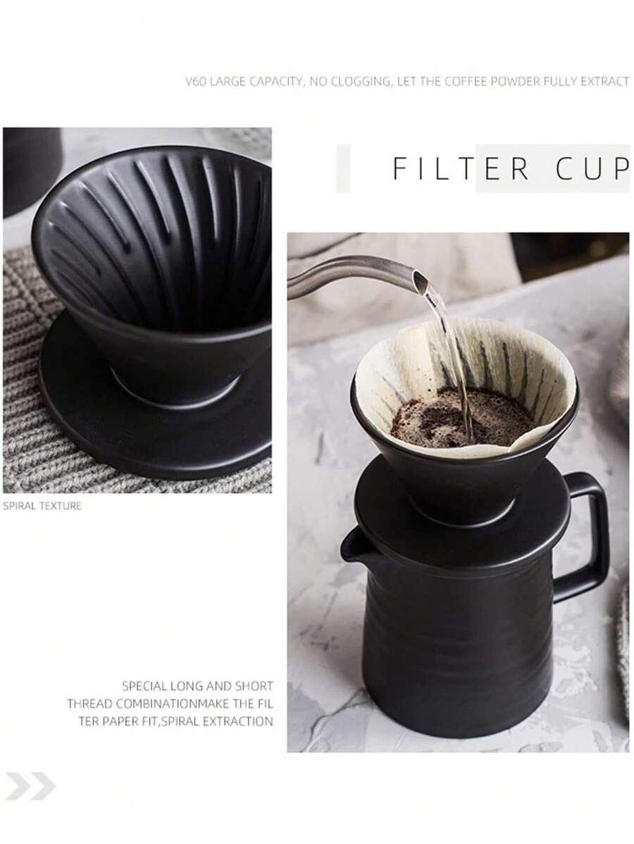 [2pcs/Set] 1pc Filter + 1pc Coffee Sharing Pot, Ceramic Coffee Filter ...