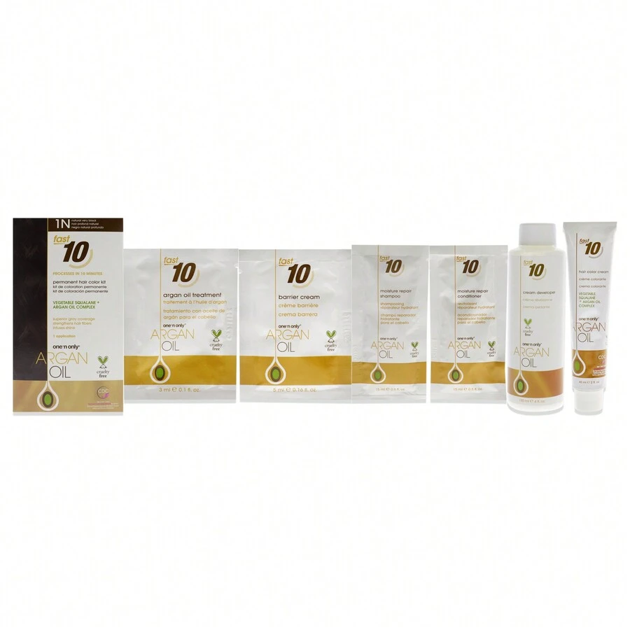 One n Only Argan Oil Fast 10 Permanent Hair Color Kit - 1N Natural Very ...