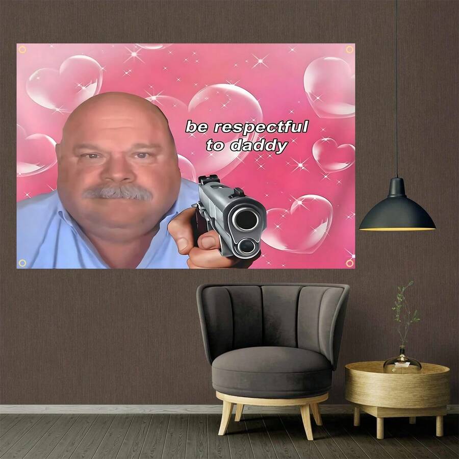 Be Respectful To Daddy Flag Funny Tapestry Classic Movie Banner Vintage ...