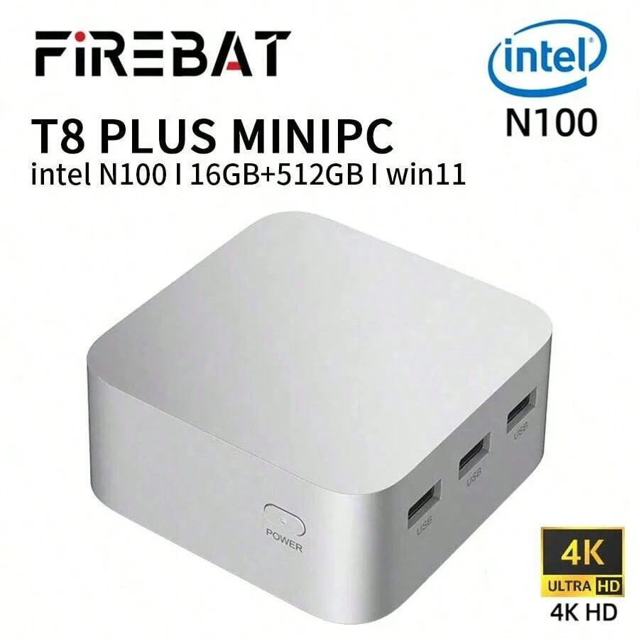 FIREBAT T8 Plus Mini PC Gamer Intel N Series N100 Gaming Computer 16GB ...