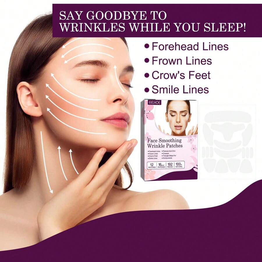192pcsFace Tape Facial Forehead Wrinkle Patches For Face Wrinkles ...