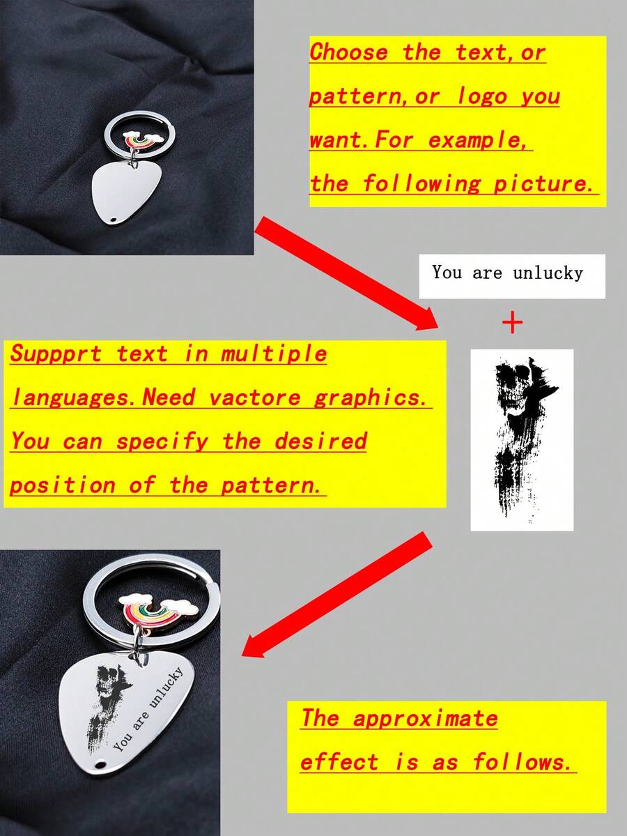 Personalized Laser Engraved Rainbow Round Triangle Keychain With Name ...