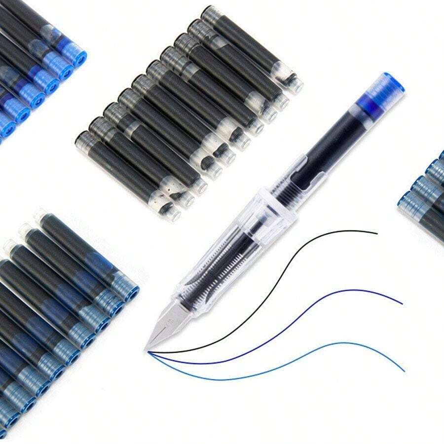 50pcs 3.4MM Fountain Pen Ink Sac Cartridges, Black, Blue, Red, Dark ...