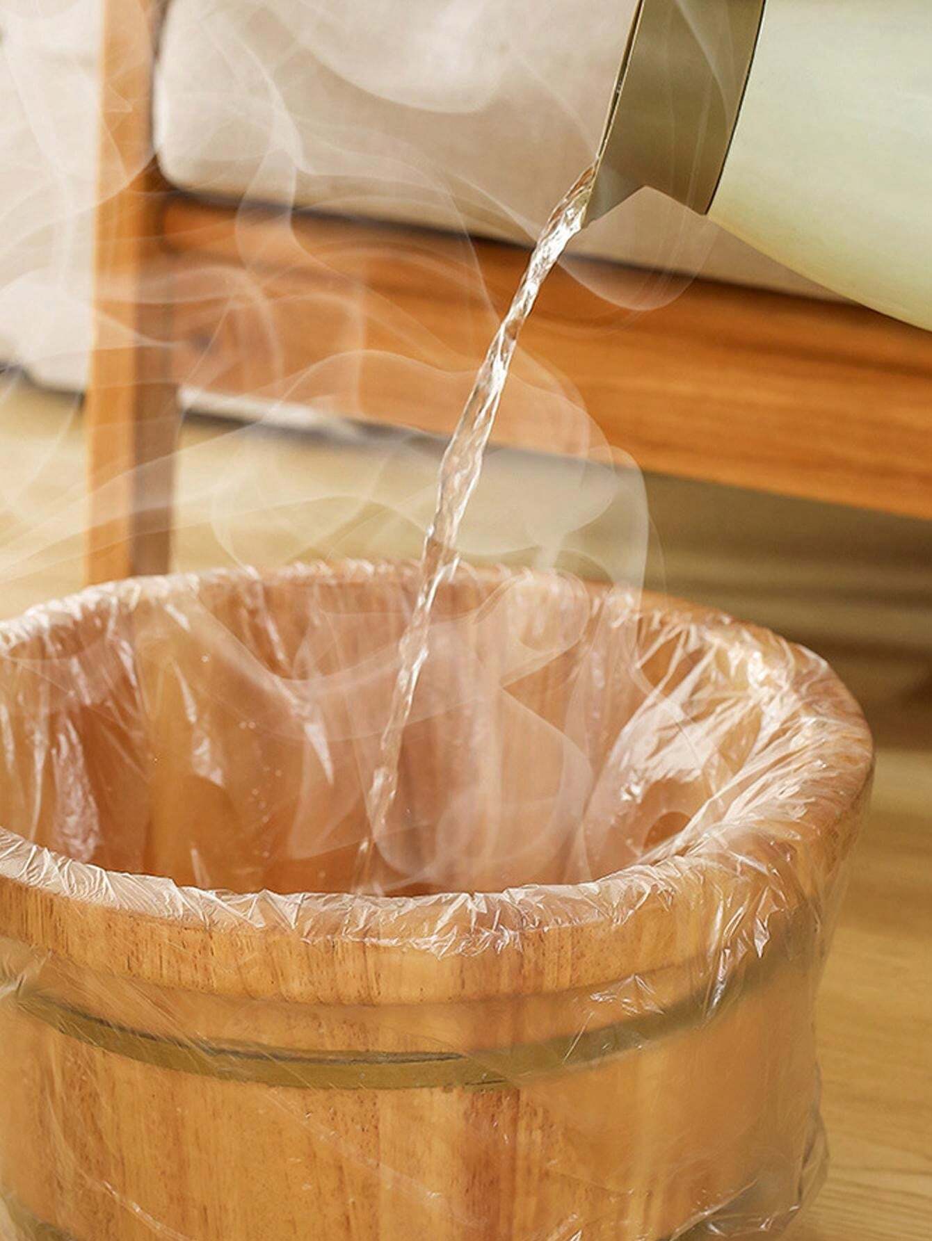 20 Pieces Disposable Foot Soak Bag Foot Bath Bag Wooden Bucket Foot ...