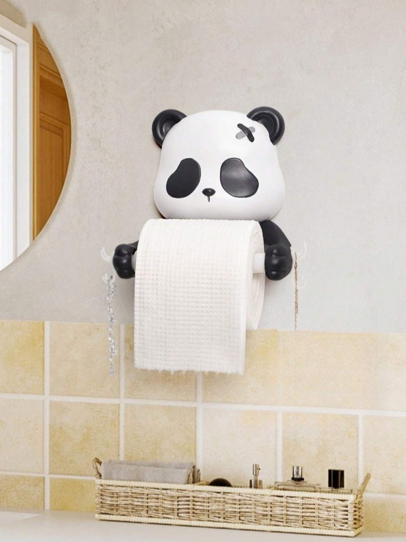 1pc Cute Cartoon Panda/Rabbit Toilet Paper Holder, 7.28-Inch Wall ...