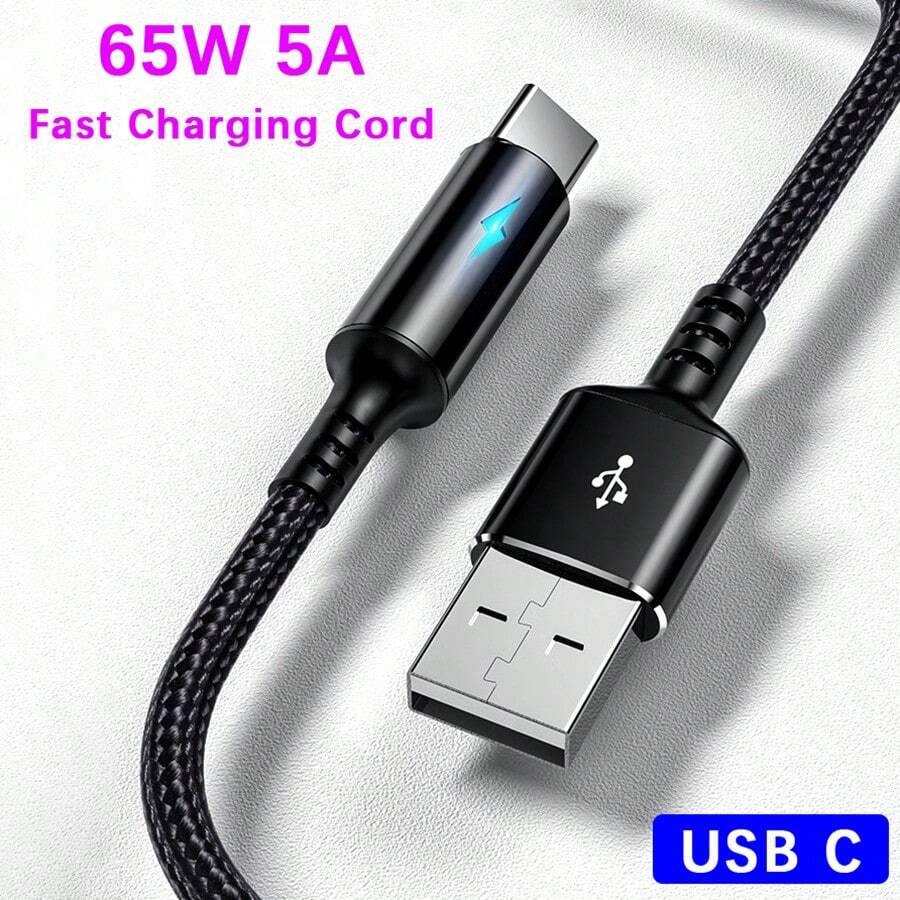 Cavo dati di ricarica veloce USB C da 65W 5A per tipo C / micro USB / compatibile con iPhone ...