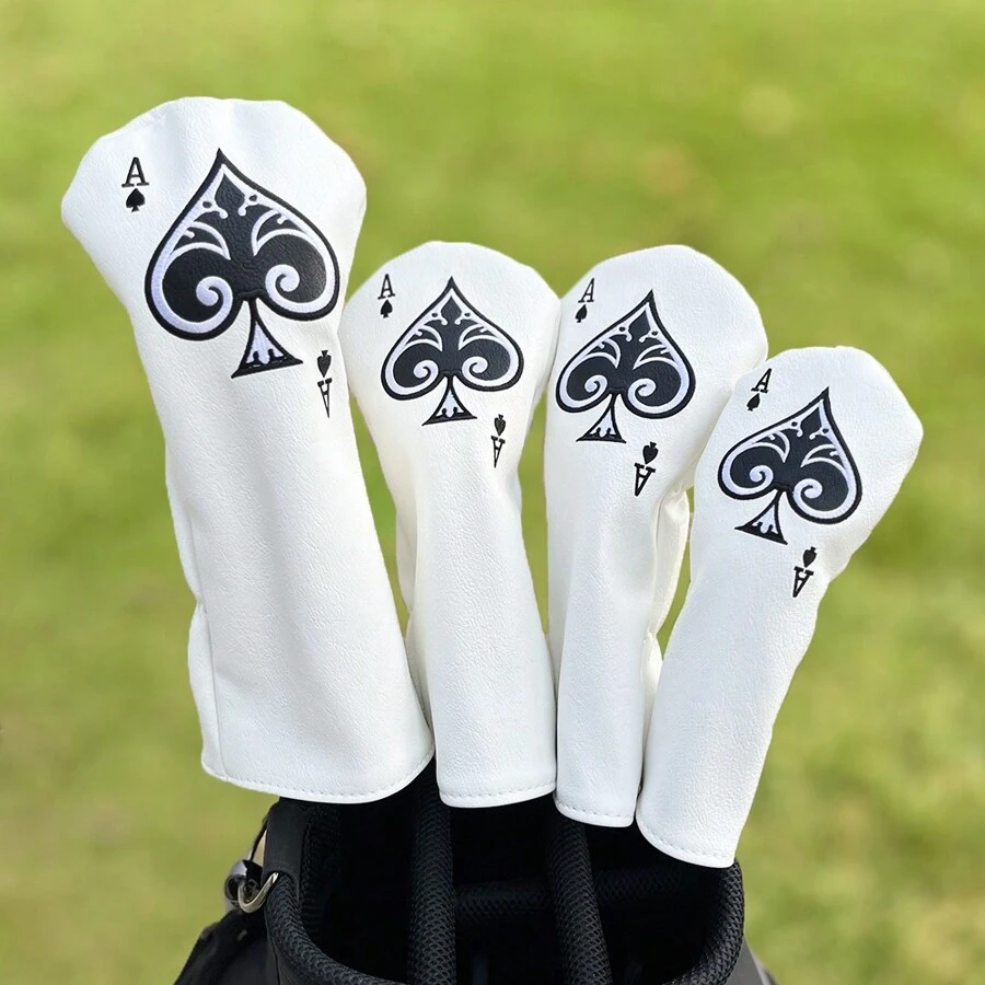 Poker Pattern Creative Golf Club Headcovers For Driver Fairway Hybrid ...