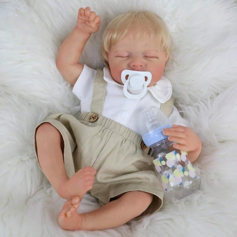 Realistic Reborn Baby Dolls - 18inch Lifelike Newborn Boy Dolls Soft ...