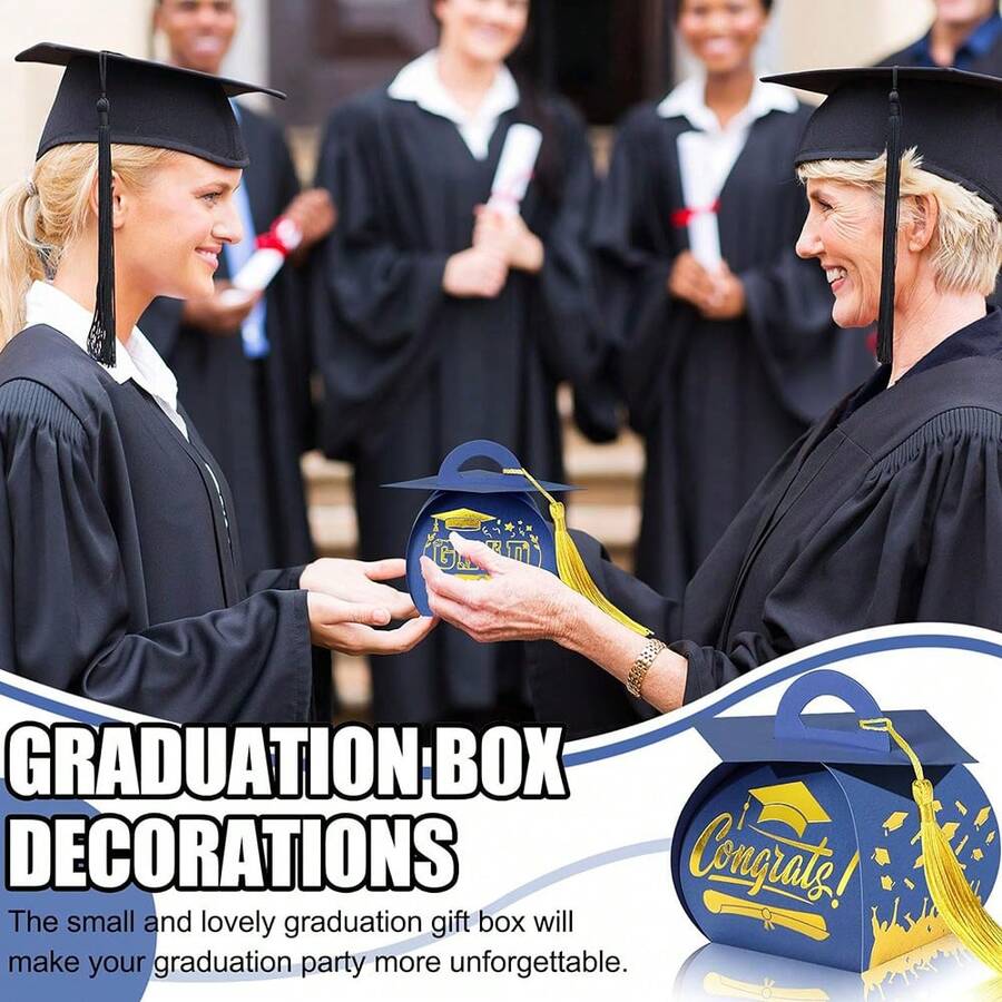 10 Pcs Graduation Cap Gift Boxes,Graduation Decorations,Congrats Grad ...