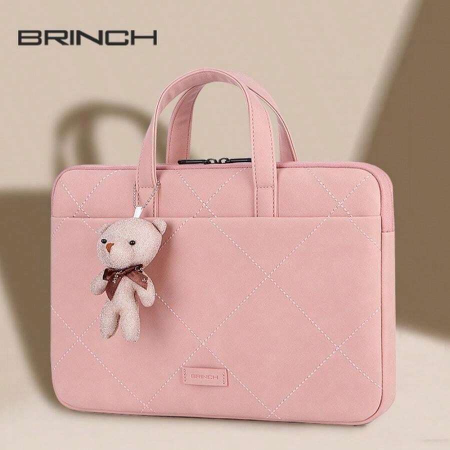 Bolsa para laptop feminina com padrão de diamante na moda, bolsa para ...