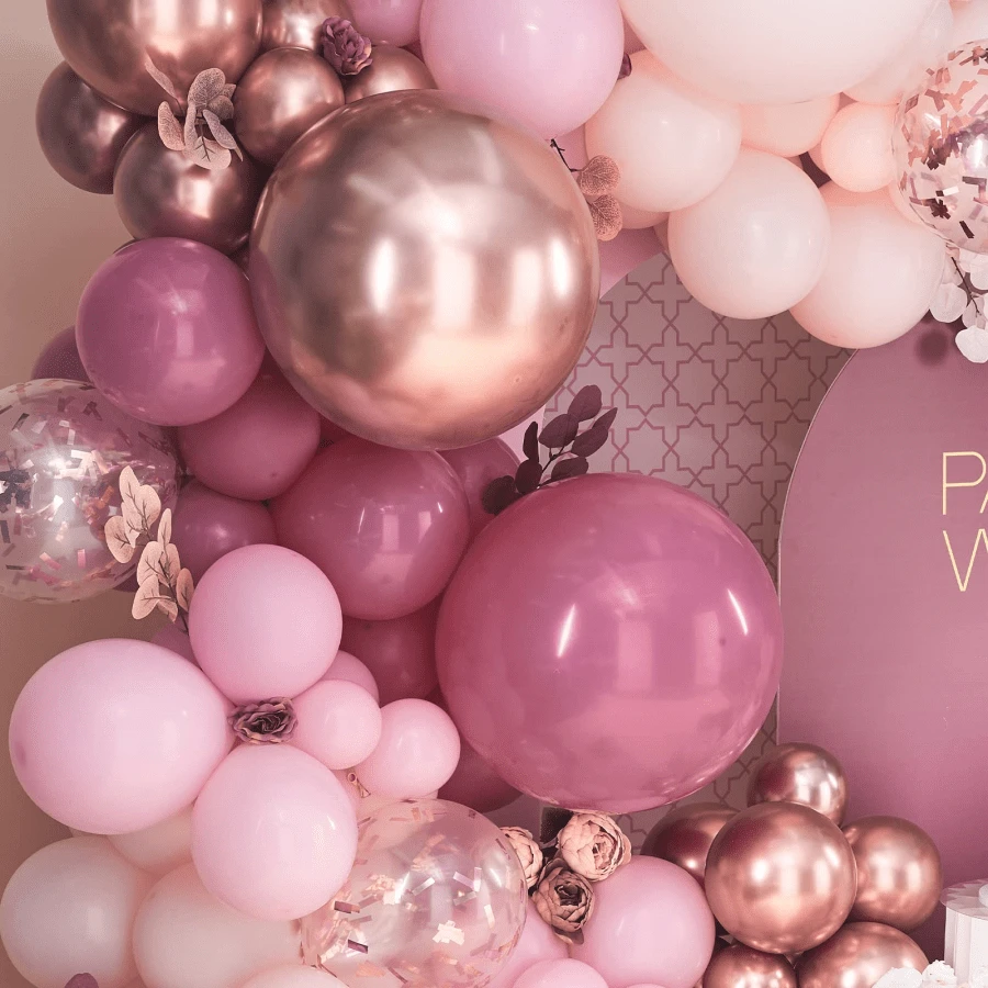 Dusty Rose Balloon Arch Kit, Pink Balloon Garland Kit, Rose Gold Balloons, Metallic Balloons For ...
