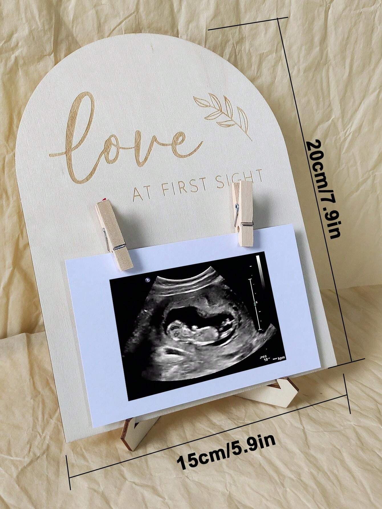 Wooden Ultrasound Baby Scan Picture Frame, Stylish Double-Sided Sign ...