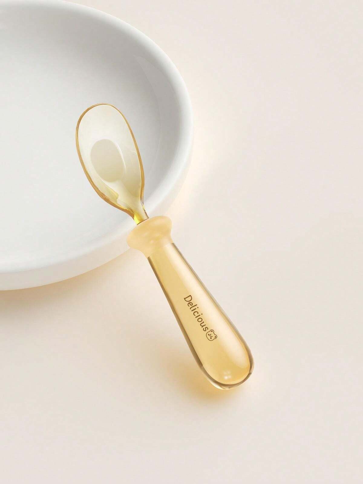 1pc Gold-Coloured Children Spoon With PPSU Spoon Head And Silicon ...