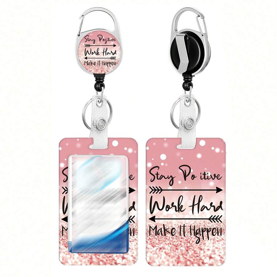 Retractable Badge Holder With Inspirational Quote - Heavy Duty Vertical ...