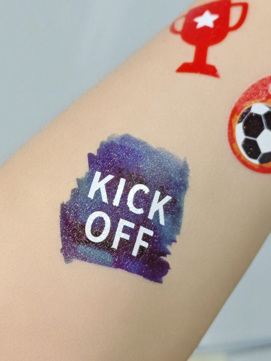 4 Sheets Soccer Party Favors Temporary Tattoos Waterproof Sports Fan ...