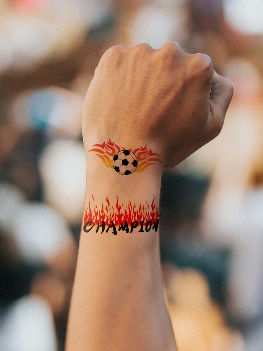 4 Sheets Soccer Party Favors Temporary Tattoos Waterproof Sports Fan ...