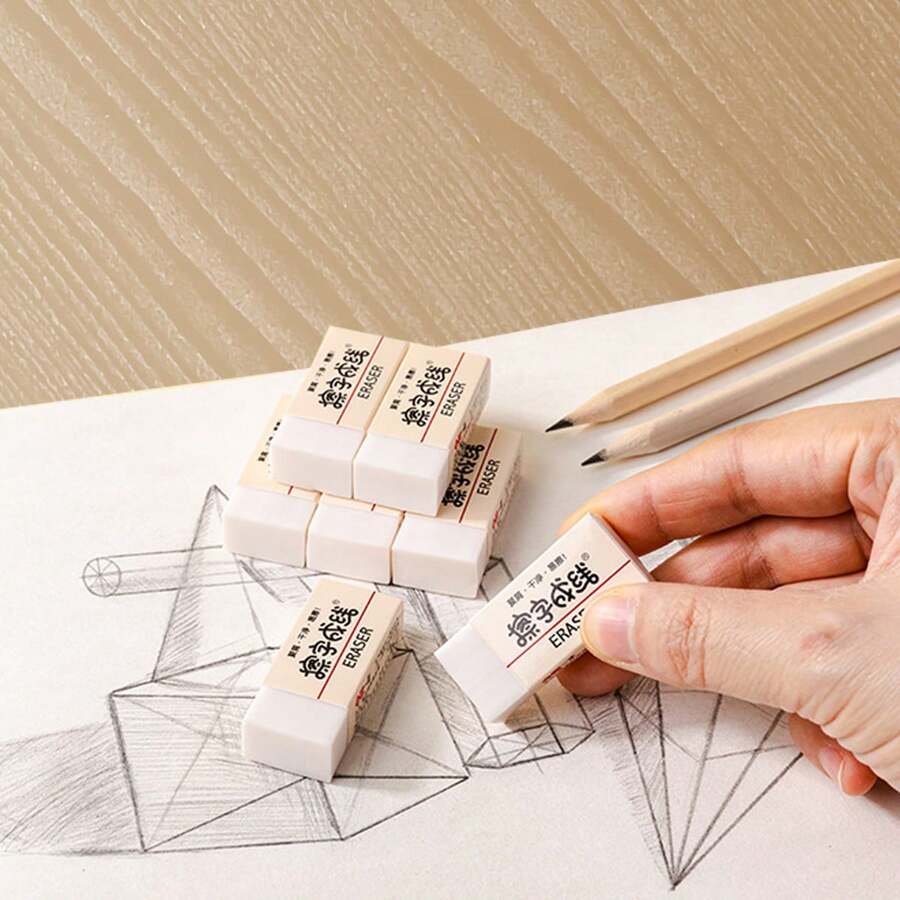 5pcs/10pcs Erase Characters Into Lines, Eraser Cute Eraser Girl Pencil ...