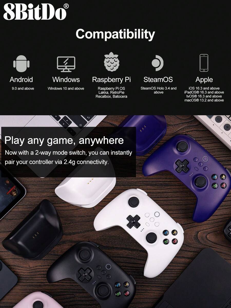 8bitdo 8Bitdo Gamepads PC With Charging Dock Ultimate 2.4G Wireless ...