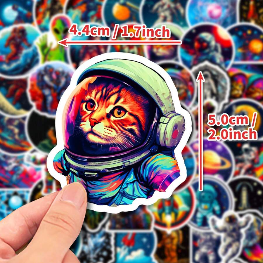100pcs Space Astronaut Stickers For Water Bottles, Waterproof Vinyl ...