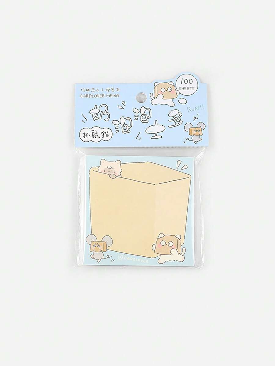 100 Sheets Bubble Milk Tea Shop Multicolor Cute Animal Memo Notepad For ...