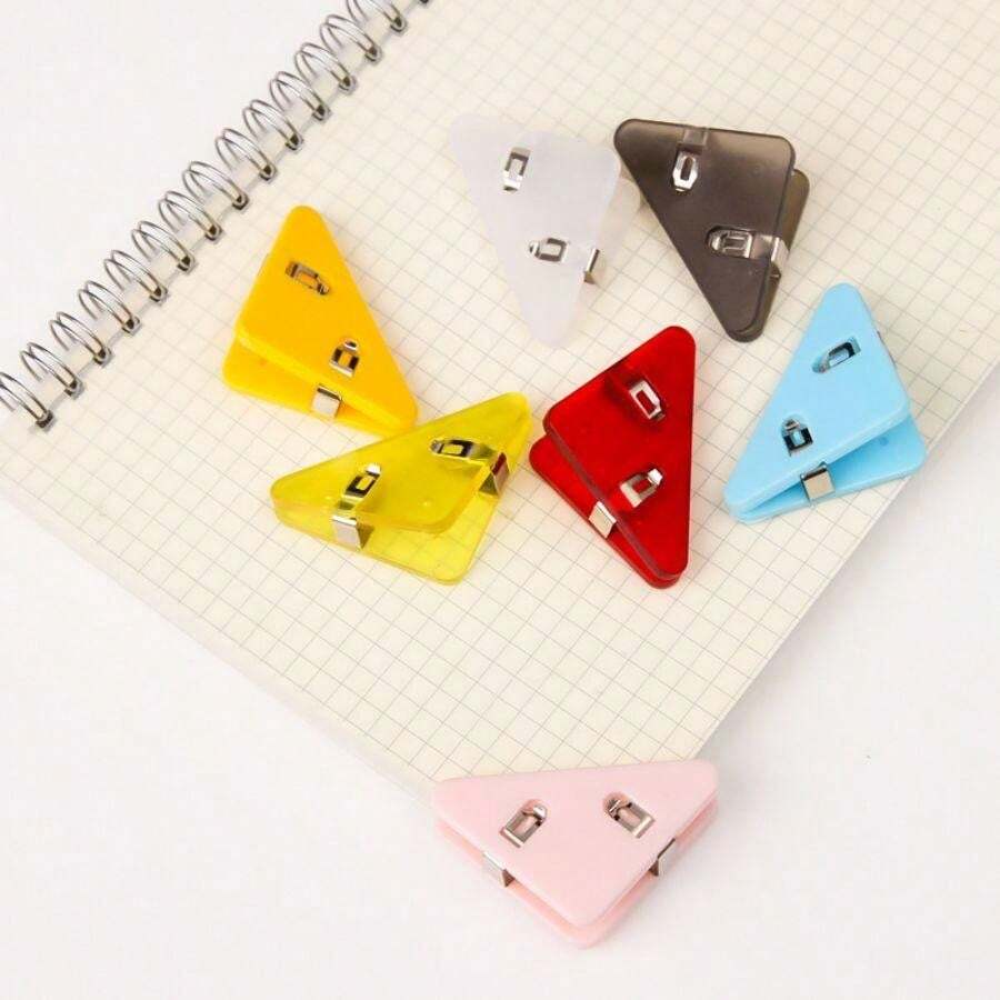 10 piezas clips triangulares de papelería para cuadernos, papeles ...