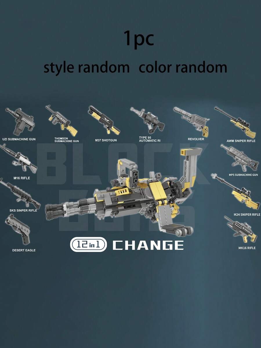 A Set Of 12 Twisted Egg Blind Box Toy Gun Building Blocks For Children ...